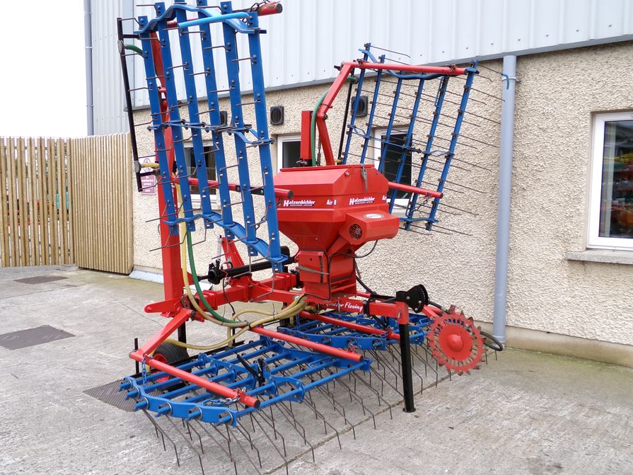 Used Opico 6m Hydraulic Spring Tine Harrow with Pneumatic Seeder ...